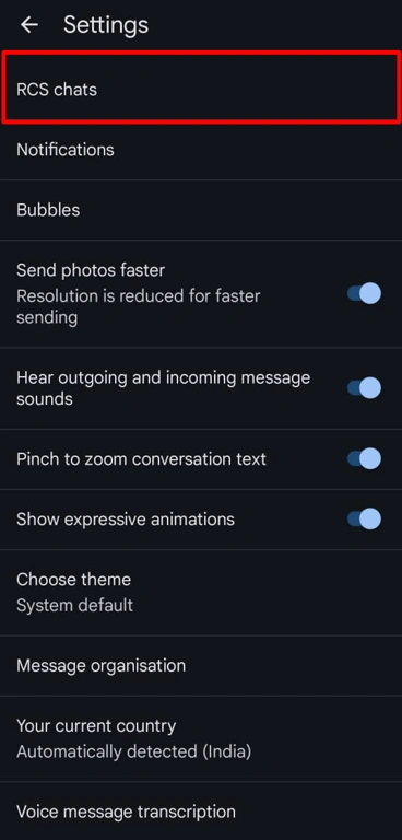 How to Change RCS to SMS?